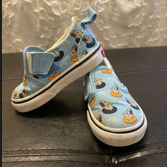Vans | Shoes | Kids Shark Vans With Velcro | Poshmark